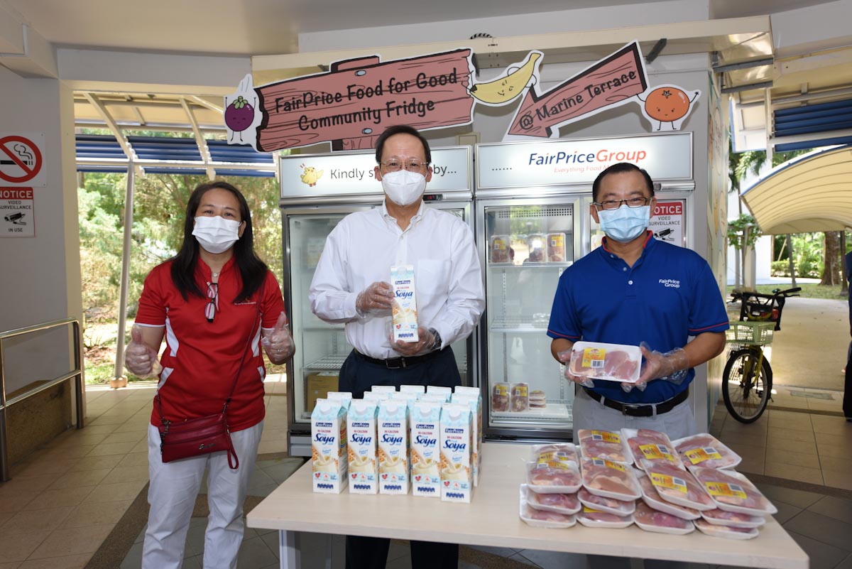 NTUC FairPrice Launches Food for Good Community Fridge @ Marine Terrace ...