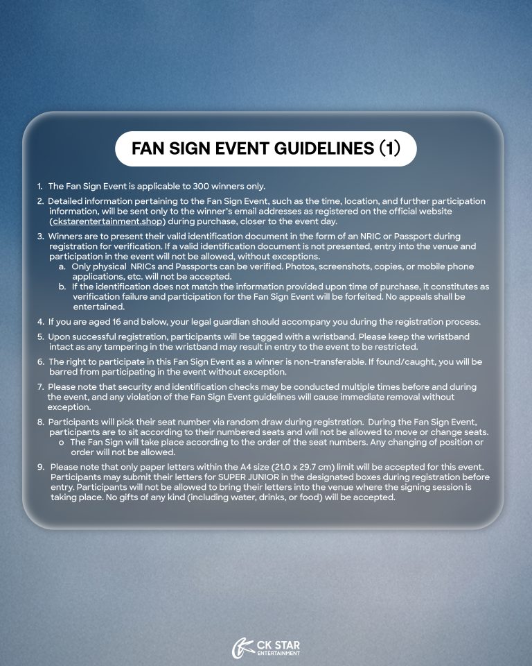6 FAN SIGN EVENT GUIDELINES 1 | SUPERADRIANME.com